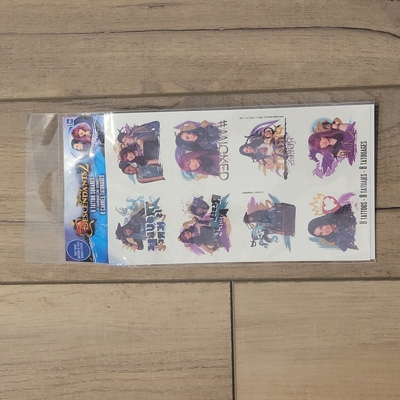 Disney | Toys | Disney Descendants 2 Temporary Tattoos 8 Tattoo Squares ...